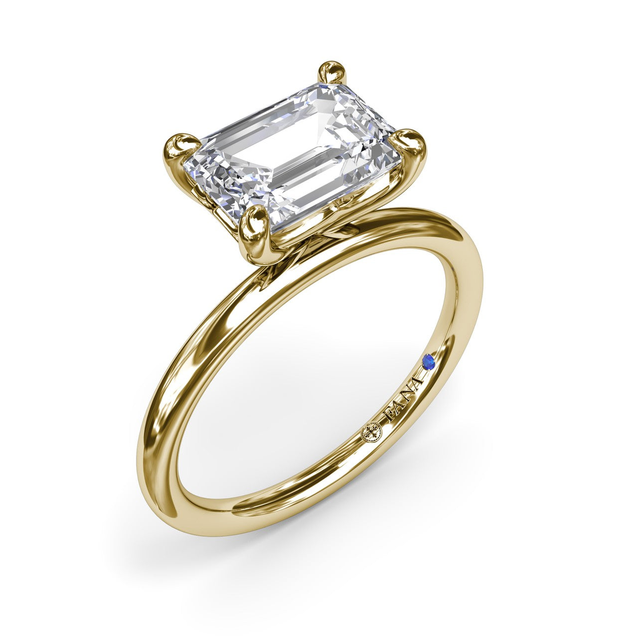 Offset Emerald-Cut Diamond Engagement Ring – Guven Brothers Fine Jewelry